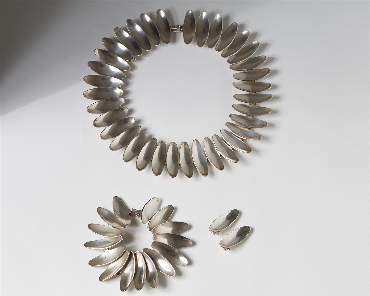 Necklace and bracelet, designed by A. Michelsen — Modernity